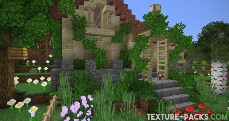 Bushy Leaves Texture Pack 26.1 / 1.21.11 | Download